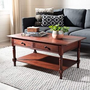 safavieh american homes collection boris dark cherry coffee table