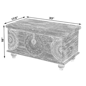 Butler Specialty Artifacts Mesa Carved Wood Trunk Coffee Table