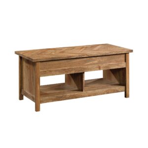 sauder cannery bridge lift top coffee table, l: 43.15" x w: 19.45" x h: 19.02", sindoori mango finish