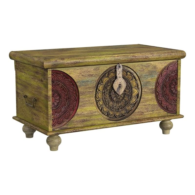 Beaumont Lane Rustic Mango Wood Trunk Coffee Table in Oak Brown