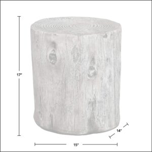 FirsTime & Co.® Gray Arbor Log Table, American Crafted, Weathered Gray, 15 x 14 x 17,Grey