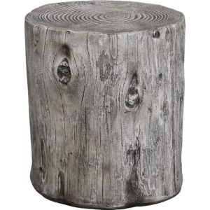 FirsTime & Co.® Gray Arbor Log Table, American Crafted, Weathered Gray, 15 x 14 x 17,Grey