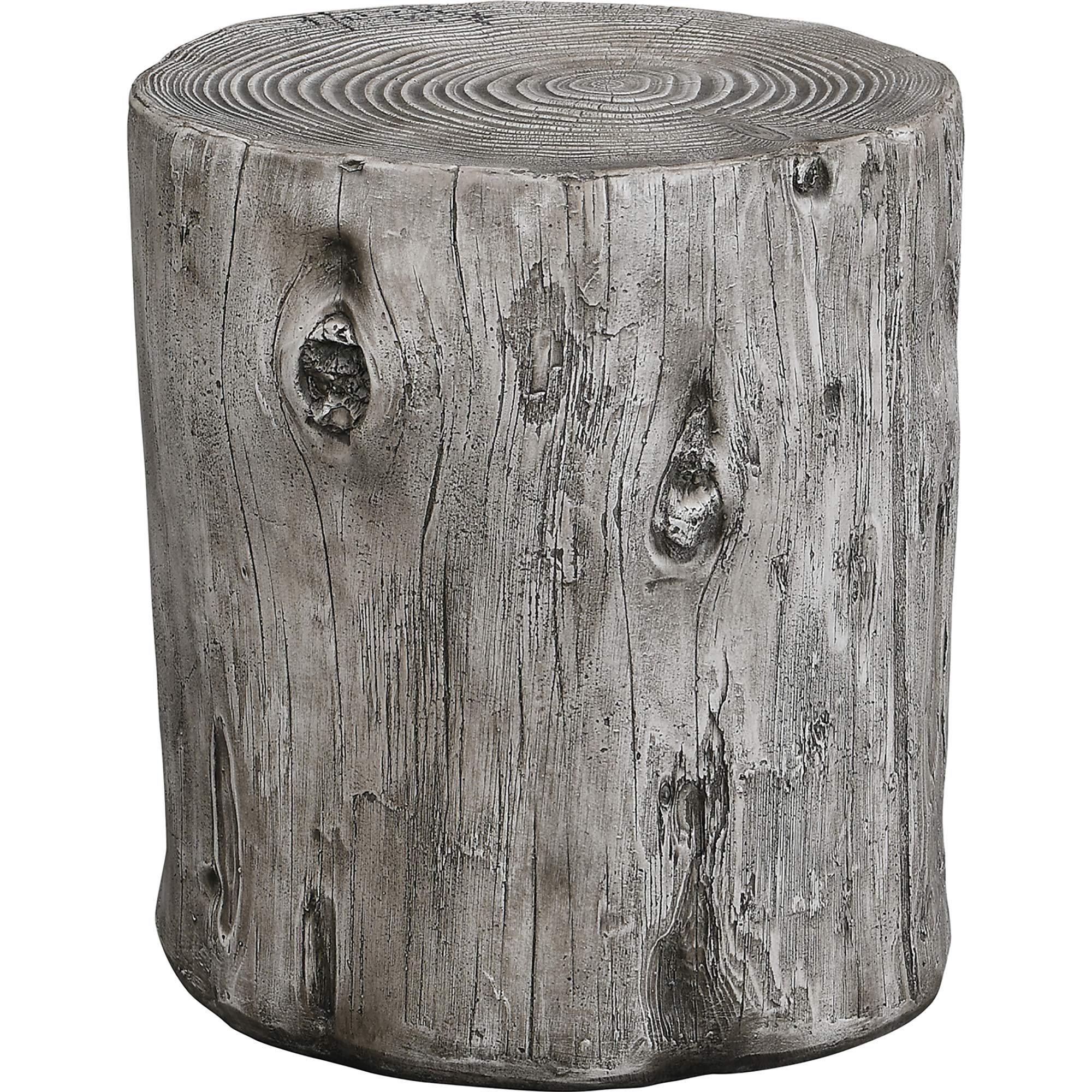 FirsTime & Co.® Gray Arbor Log Table, American Crafted, Weathered Gray, 15 x 14 x 17,Grey