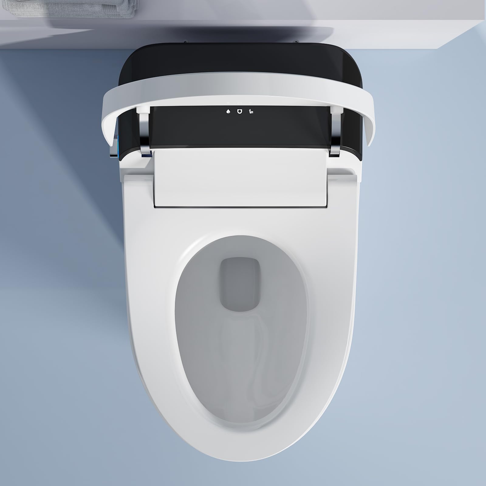 BIASUNS Modern Smart Toilet with Auto Flush, Foot Sensor Flush, One Piece Bidet Toilet with Warm Water, Heated Bidet Seat, Warm Air Drying, Tankless Toilets with Remote Control, Elongated