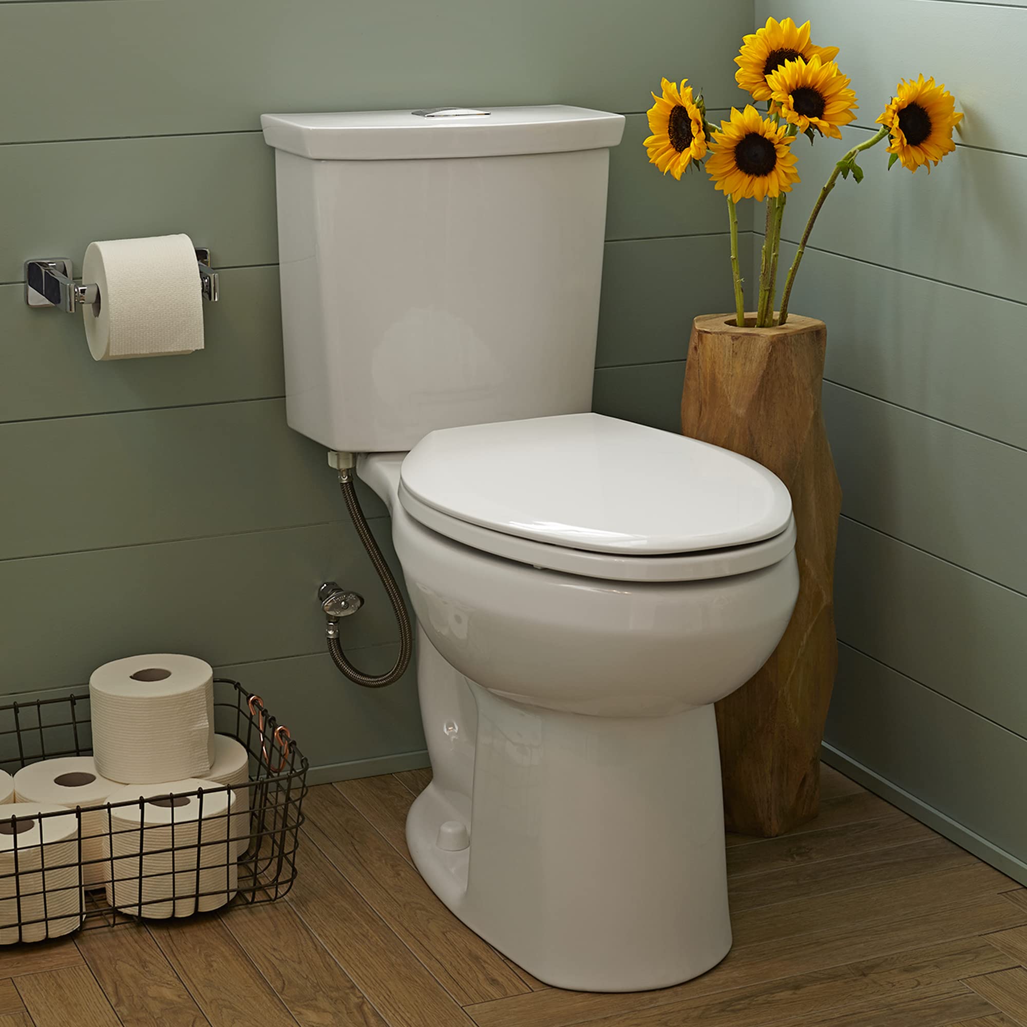 American Standard 2886218.020 H2Option Two-Piece Toilet, Elongated Front, Chair Height, Dual Flush, White, 0.92 - 1.28 gpf