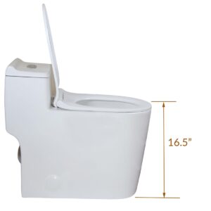 WinZo WZ5080S Dual Flush One Piece Toilet With 10" Rough-in Elongated Comfortable Height, White