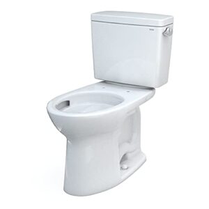 toto drake two-piece elongated 1.28 gpf tornado flush toilet with cefiontect and right-hand trip lever, cotton white - cst776cerg#01