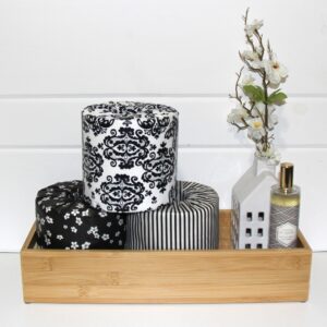 decorative toilet paper covers, 9 paper wraps, 3 of each of the designs, fits any size toilet paper roll (pattern: chic)