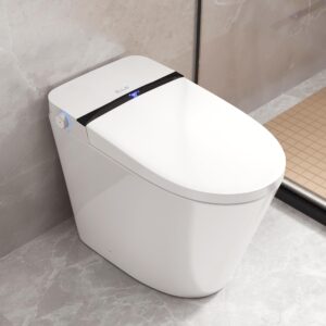 ellai smart toilet with bidet built in, one-piece bidet toilet with auto-flush, warm water, air drying function, heated seat, bathrooms modern elongated toilet with led display