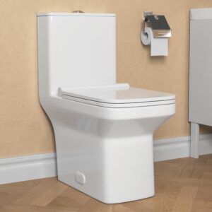 one piece toilet, deervalley dv-1f0071 modern elongated toilet power dual flush 1.1/1.6 gpf toilet for bathroom 12" rough in rectangular bowl, 1000g map