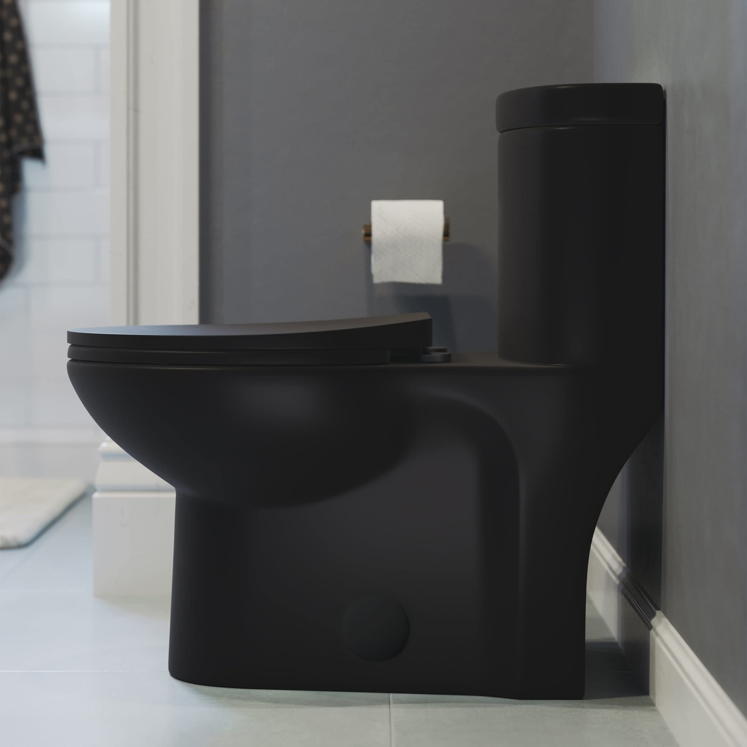 Swiss Madison SM-1T205MB Sublime One Piece Elongated Toilet Dual Flush, Matte Black