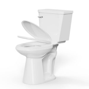 17.5 inch high toilet | extra tall toilets with comfort height tall toilet seat, 1.28 gpf side single flushing high toilets for seniors, extra high toilet with 12" rough-in & soft-close toilet seat