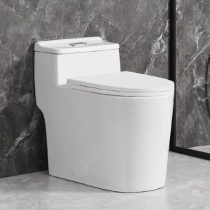 sounor sn1080 one piece toilet 3-in dual flush 1.1/1.6 gpf chair right seat height comfort elongated u shaped bowl soft close uf seat,white 12" rough in