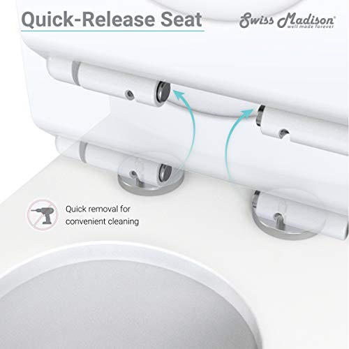 Swiss Madison Well Made Forever SM-1T113 Voltaire One Piece Elongated Toilet Dual Flush 0.8/1.28 GPF, White