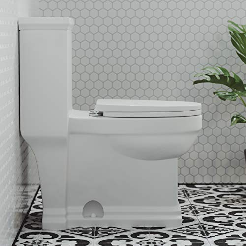 Swiss Madison Well Made Forever SM-1T113 Voltaire One Piece Elongated Toilet Dual Flush 0.8/1.28 GPF, White