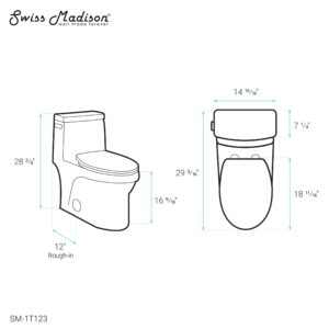 Swiss Madison SM-1T123 Virage One Piece Elongated Toilet 1.28 GPF