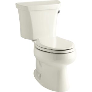 kohler k-3998-ra-96 wellworth elongated 1.28 gpf toilet, right-hand trip lever, biscuit