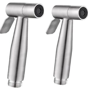 2 pieces bidet toilet sprayer head stainless steel handheld bidet sprayer cloth bathroom diaper sprayer for kitchen and toilet cleaning (bidet sprayer head)…