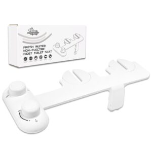 rv bidet attachment for toilet- self cleaning fresh water sprayer,slide-in easy install, adjustable dual nozzle (cold) the proper distance between toilet screws 3.73-7.91 inches