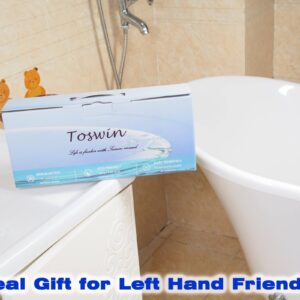 Toswin Left Handed Bidet Ultra Slim Left Hand Bidet Attachment with Dual Front & Rear Nozzles and Adjustable Water Pressure - Control Panel on Left Side-Silver Knob