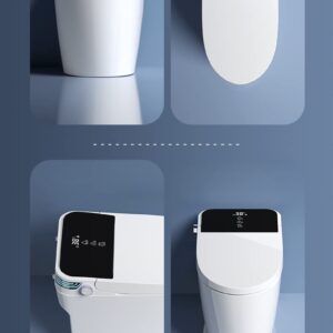 Intelligent Toilet with Heated Seat, DACOM Smart Toilet One Piece Toilet Foot Sensoring Flush, Warm Water and Dry, Multi-Function APP Remote Control