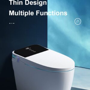 Intelligent Toilet with Heated Seat, DACOM Smart Toilet One Piece Toilet Foot Sensoring Flush, Warm Water and Dry, Multi-Function APP Remote Control