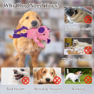 LECHONG 5 Pack Tough Dog Toys Stuffed Squeaky Dog Toys Assortment Plush Animal Dog Toy Value Bundle Puppy Pet Dog Toys for Small Medium Large Dogs