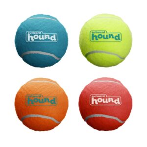 outward hound squeaker ballz fetch dog toy, medium - 4 pack