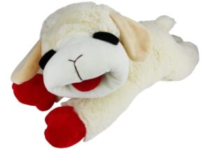 multipet's officially licensed lamb chop jumbo white plush dog toy, 24-inch