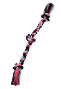 mammoth flossy chews rope tug – premium cotton-poly tug toy for dogs – interactive rope toy (colors may vary)