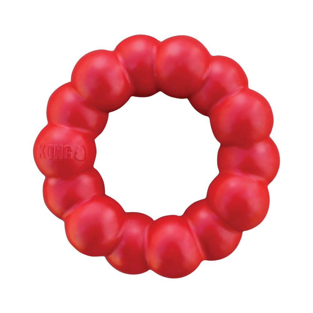 KONG Ring - Natural Rubber Ring Toy for Healthy Chewing Habits - Chew Toy Supports Dog Dental Health - Dog Toy Supports Instincts During Playtime - for Small/Medium Dogs