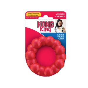 KONG Ring - Natural Rubber Ring Toy for Healthy Chewing Habits - Chew Toy Supports Dog Dental Health - Dog Toy Supports Instincts During Playtime - for Small/Medium Dogs