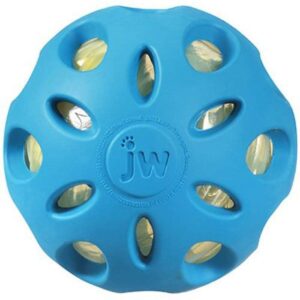 jw pet crackle heads crackle ball crunchy noise chew fetch toy for dogs, assorted colors, large 4' diameter