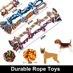 LosFong Large Dog Chew Toys for Aggressive Chewers, 12 Pack Indestructible Dog Rope Toys for Large Breeds, Heavy Duty Dental Cotton Rope Dog Toys, Puppy Teething Chew Toys, Tug of War Dog Toy