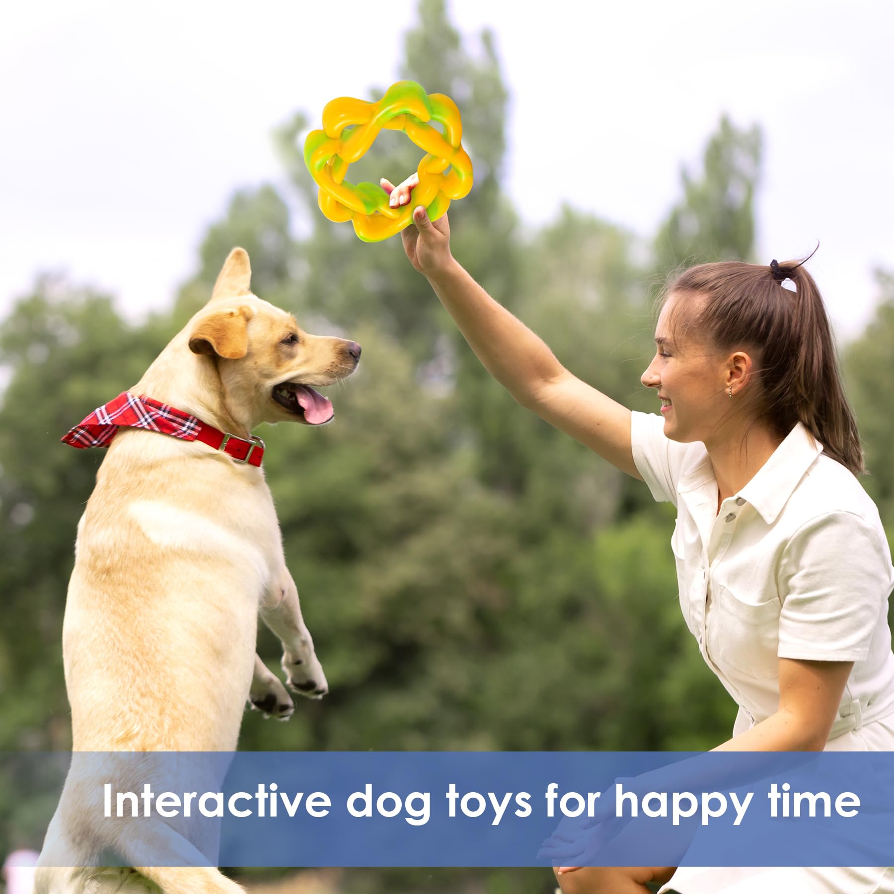 DAOZIJI Indestructible Dog Toys for Aggressive Chewers, Dog Chew Toys Rings for Aggressive Chewers Small Medium Large Breed, Interactive Dog Ring Toys for Boredom, Nylon Super Chewer Dog Toys Chew