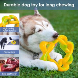 DAOZIJI Indestructible Dog Toys for Aggressive Chewers, Dog Chew Toys Rings for Aggressive Chewers Small Medium Large Breed, Interactive Dog Ring Toys for Boredom, Nylon Super Chewer Dog Toys Chew