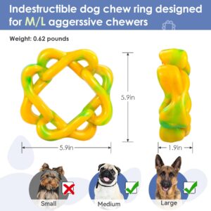 DAOZIJI Indestructible Dog Toys for Aggressive Chewers, Dog Chew Toys Rings for Aggressive Chewers Small Medium Large Breed, Interactive Dog Ring Toys for Boredom, Nylon Super Chewer Dog Toys Chew