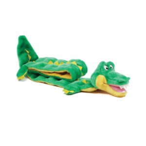 outward hound squeaker matz plush gator dog toy, xxl