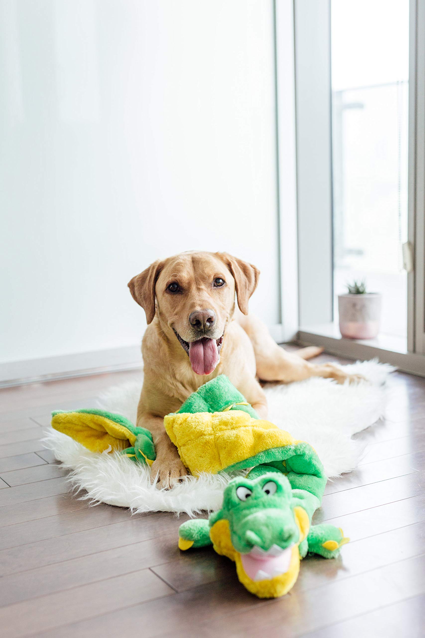 Outward Hound Squeaker Matz Plush Gator Dog Toy, XXL