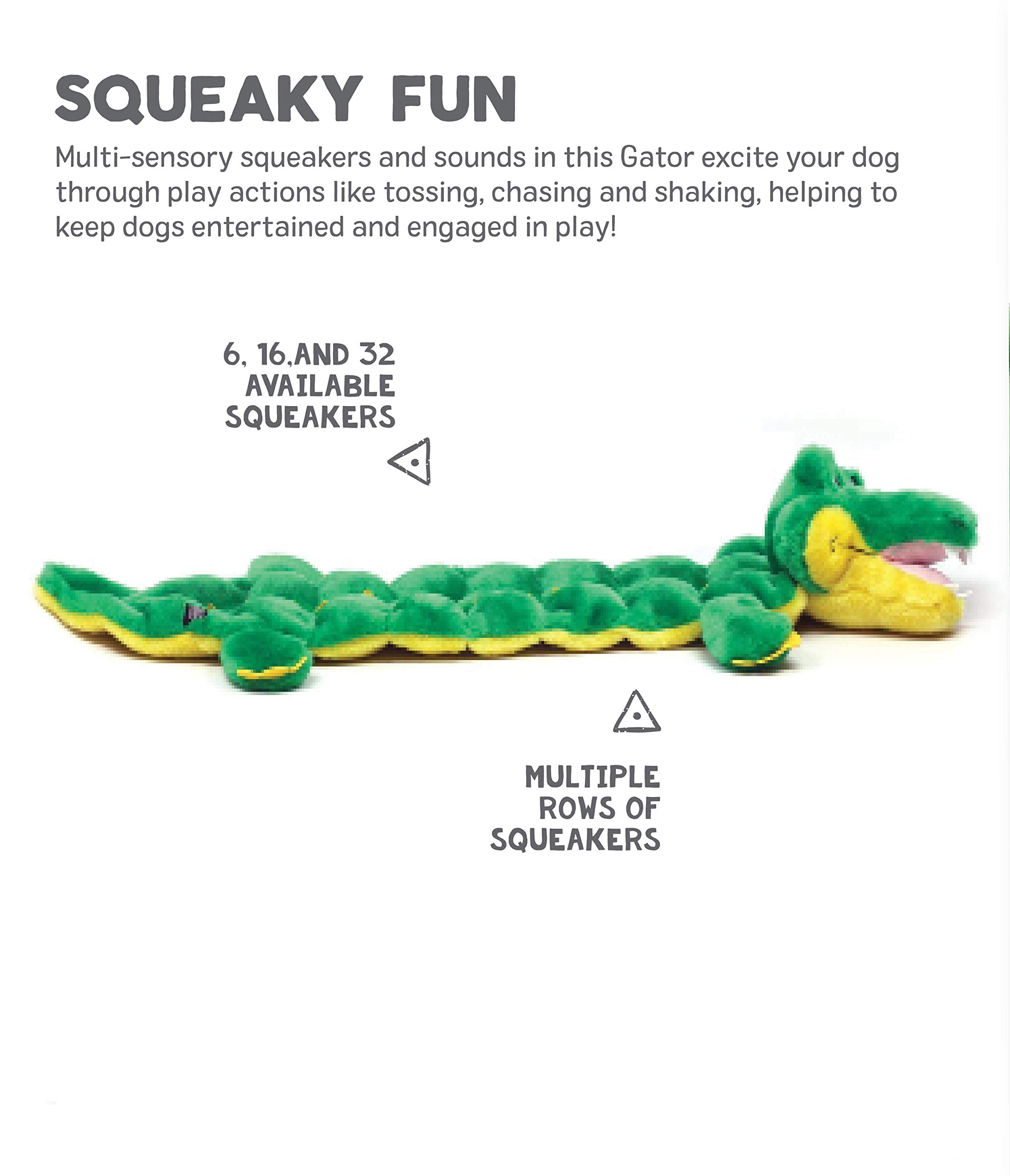 Outward Hound Squeaker Matz Plush Gator Dog Toy, XXL