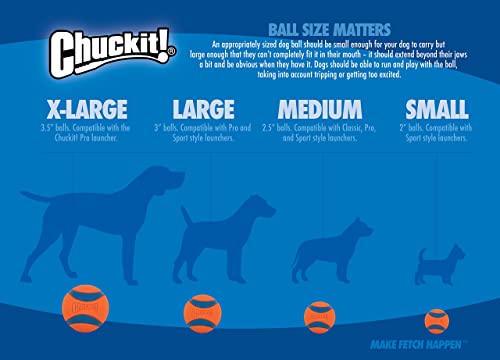 Chuckit Air Fetch Ball Dog Toy, Large (3 Inch Diameter), for dogs 60-100 lbs