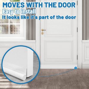 MAXTID Under Door Draft Stoppers 36 Inch White Door Draft Blocker Draft Stoppers for Bottom of Doors Seal Gap Reduce Wind/Breeze, Cold Air, Dust, Smoke, Door Seal Strips Sweeps