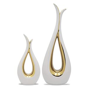 mnas products - white ceramic decorative vases, set of 2, nordic, modern, minimalist design, for home decor, bedroom, weddings, restaurants, office and more