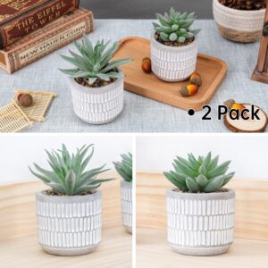 Der Rose Set of 2 Succulents Plants Artificial Fake Plants for Living Room Bathroom Bedroom Aesthetic Home Kitchen Decor