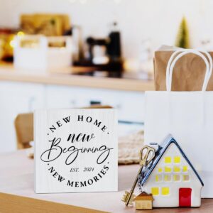 Great Housewarming Gifts New Home Gift Ideas Great Housewarming Gift New Home Decor Rustic Home Accessories Decor New Home New Beginning New Memories Wooden Box 5.1 x 5.1 Inches.