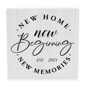 Great Housewarming Gifts New Home Gift Ideas Great Housewarming Gift New Home Decor Rustic Home Accessories Decor New Home New Beginning New Memories Wooden Box 5.1 x 5.1 Inches.