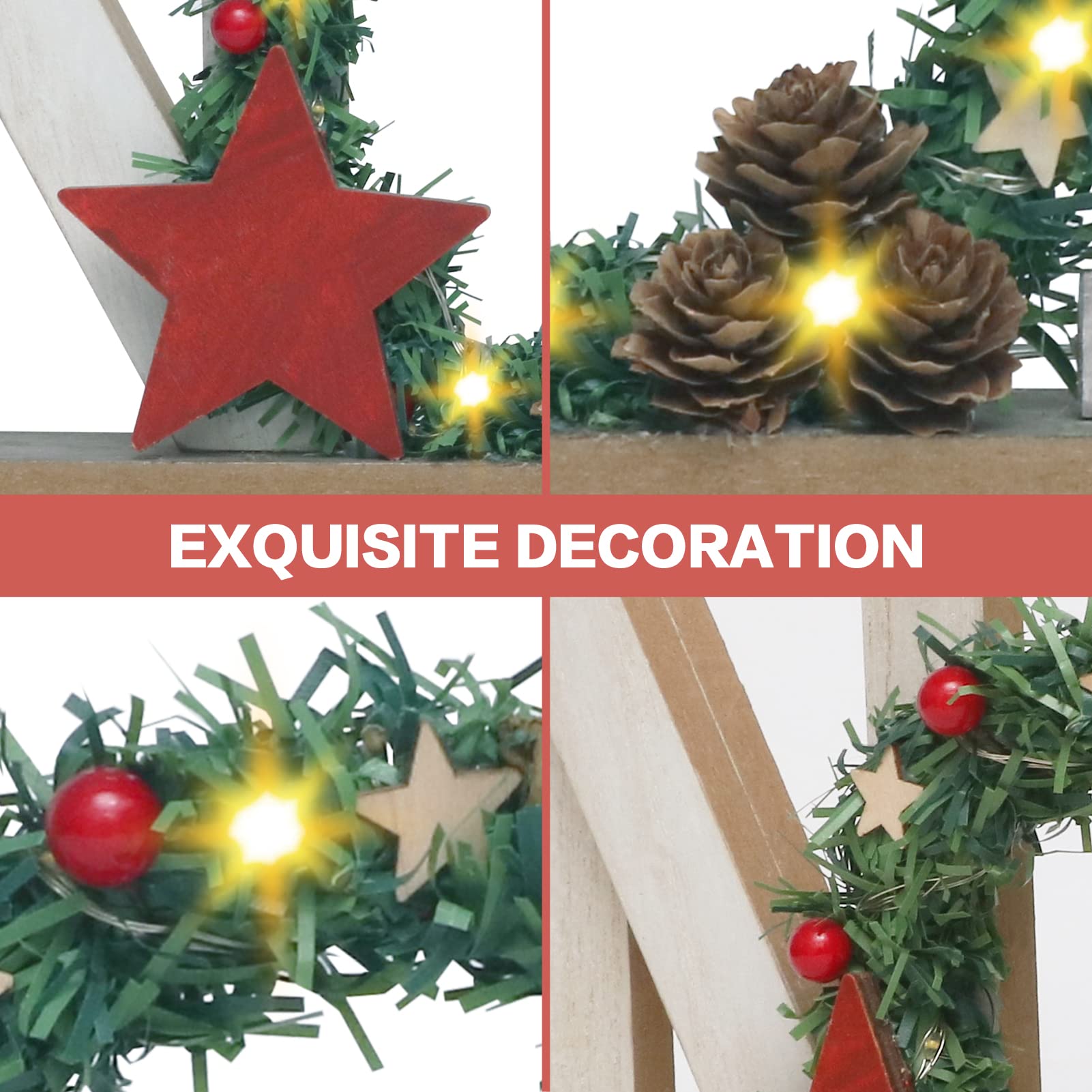 SY Super Bang Christmas Noel Sign Decorations, 13.77"/35CM Rustic Wooden Xmas Tabletop Decor, for Home Farmhouse Indoor Holiday Party Decor.