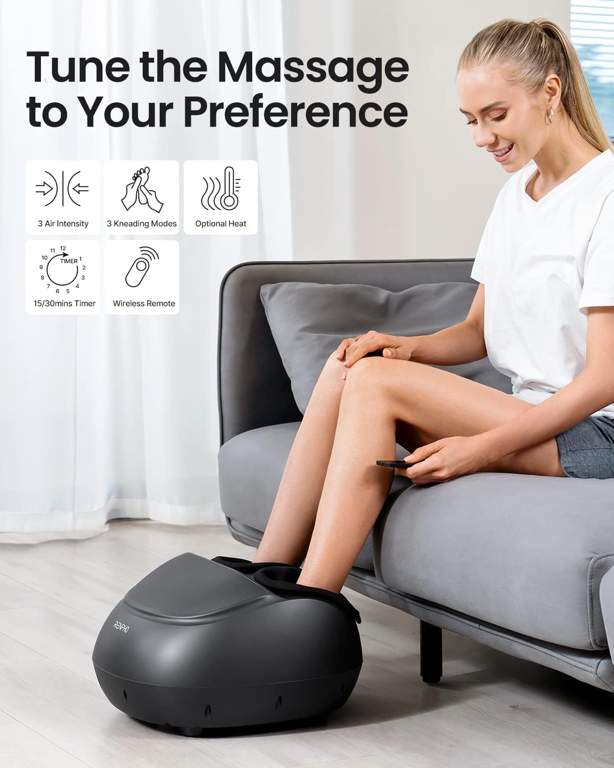 RENPHO Foot Massager with Heat, FSA & HSA Eligible, Electric Foot Massage with Remote, Prime Deals Today 2024, Shiatsu Foot Massager for Foot Care, Fits Feet Up to Men Size 12, Great Gifts for Him Her