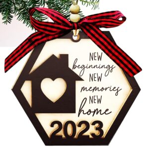 junqiu new home ornament 2023- house warming gifts new home, perfect housewarming gifts for new house, new home gift ideas decor- first home christmas ornament 2023