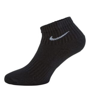 nike unisex everyday cushion ankle training socks with sweat-wicking technology (6 pair), black/white, medium